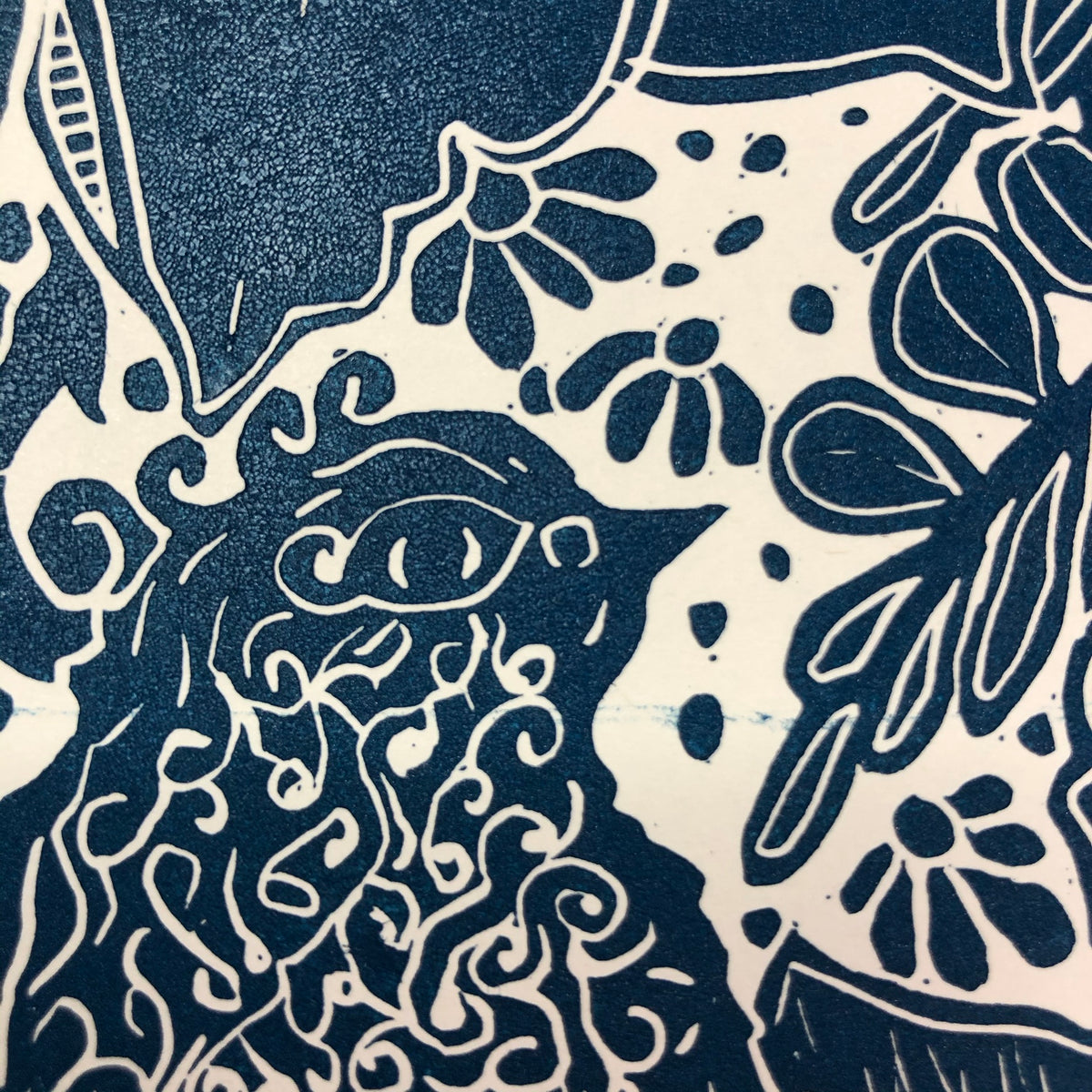 Spring's Invitation original linocut relief print birds floral art ...